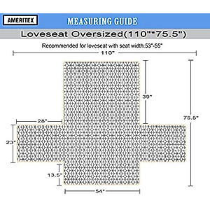 Ameritex Loveseat Cover Water-Resistant Quilted Furniture Protector with Back Nonslip Paws Slipcover for Dogs, Kids, Pets Loveseat Slipcover Stay in Place for Leather (Dark Grey, 54'')