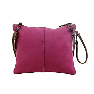 Myra Bag Fuchsia Small & Crossbody Bag Upcycled Cotton & Leather S-2881