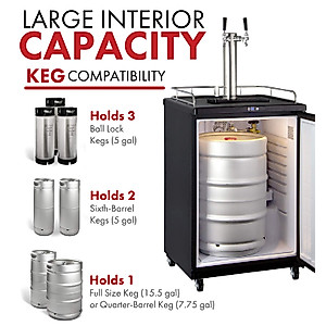 Kegco Keg Dispenser, Two Faucet, Stainless Steel