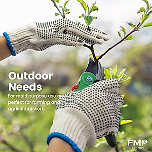 FMP Brands 24 Pairs Safety Cotton Work Gloves with Grip Double Sided Dot Machine Knit Gloves