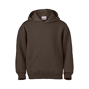 Soffe Boys' Big Heavyweight Hoodie, Brown, Small