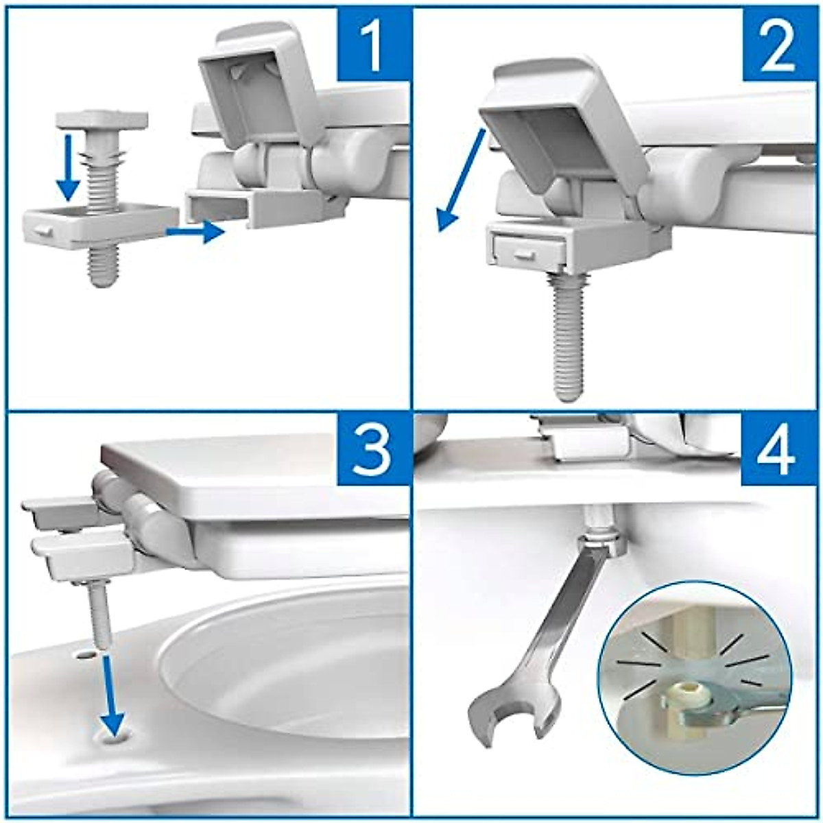 MAYFAIR 1888SLOW 000 NextStep2 Toilet Seat with Built-In Potty Training Seat, Slow-Close, Removable that will Never Loosen, ELONGATED, White