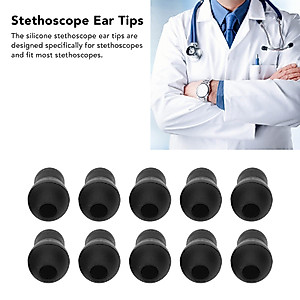 10pcs Stethoscope Ear Tips Universal Replacement 2.5mm Silicone Stethoscope Earplugs for 5mm Ear Hooks