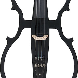 Cecilio 4/4 CECO-1BK Black Metallic Electric Cello with Ebony Fittings in Style 1 (Full Size)