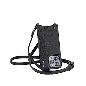Bandolier Emma Crossbody Phone Case and Expanded Zip Pouch Set - for iPhone 14 Pro Max - Black/Pewter