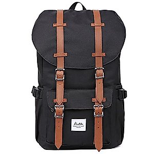 KAUKKO Travel Laptop Backpack Outdoor Rucksack Causal backpack Fits 15.6"(Nylon Black)