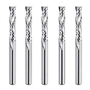 SpeTool 5Pcs Carbide Compression Router Bit Up&Down End Mills 1/8 inch Shank with 1/8 inch Cutter for CNC Mill Machine Wookwork 3D Profile Detail Engraver Carving