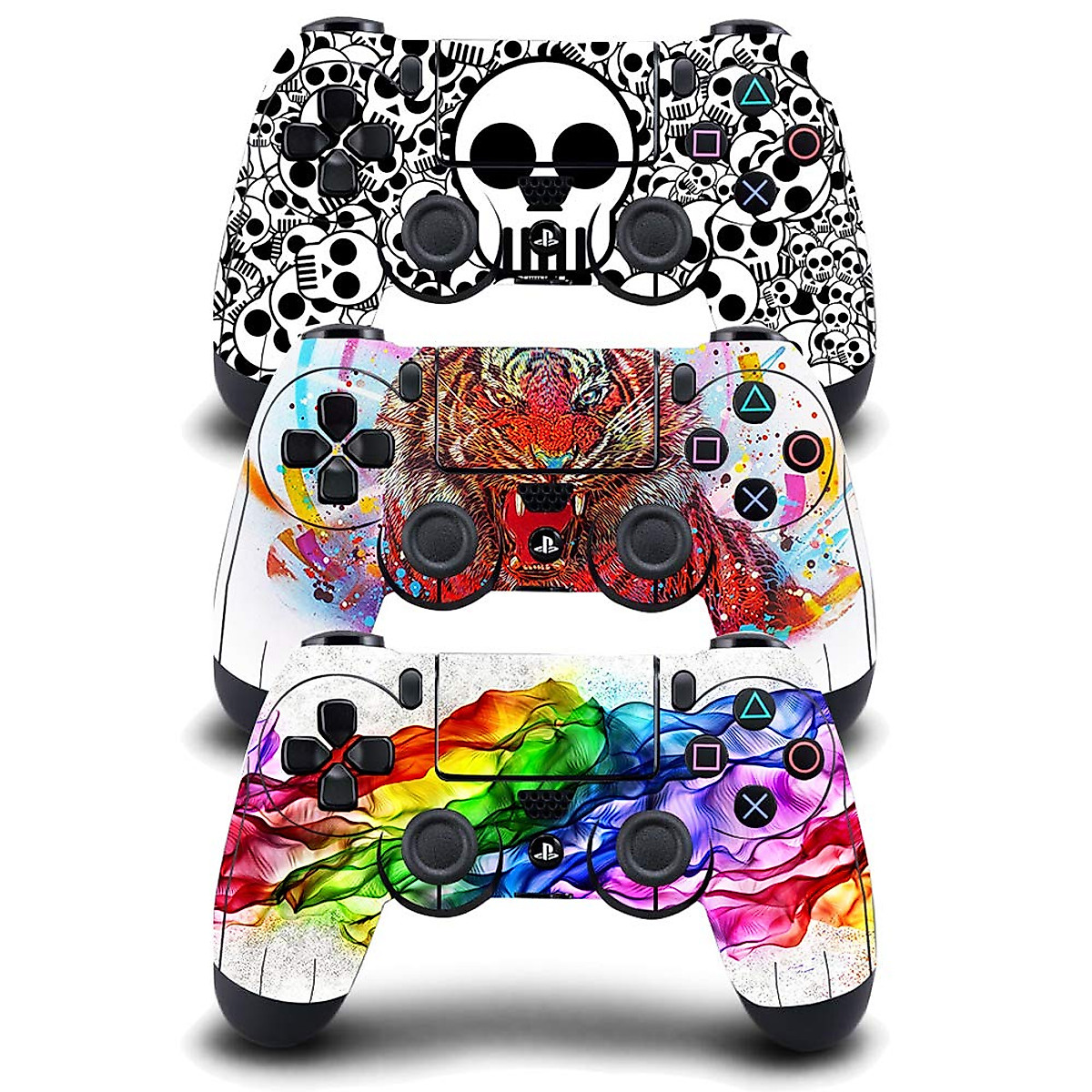 FOTTCZ [3PCS] Whole Body Vinyl Sticker Decal Cover Skin for PS4 Controller - 3pcs. Comb D