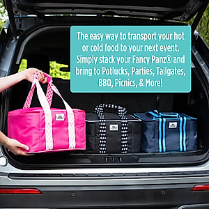 Fancy Panz Insulated Carrier, Casserole Carrier Bag for Hot or Cold Food, Casserole Tray Insulated Bag, Holds 2, Black