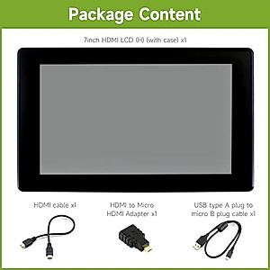 Waveshare 7inch Capacitive Touch Screen LCD (H) with Case, Compatible with Raspberry Pi 5/4B/3B/Zero/Zero W/Zero 2W/Pico/Pico W/Pico WH, 1024×600, HDMI, IPS