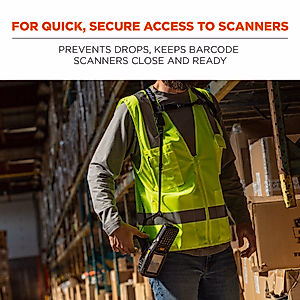 Ergodyne Squids 3132 Barcode Scanner Harness, Tethering Lanyard for Bar Code Scanners and Mobile Computers Extra Large
