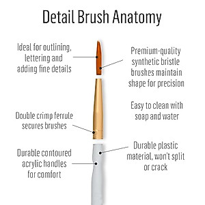 Plaid Detail Round Brush Set, 44278 (10-Piece),Black