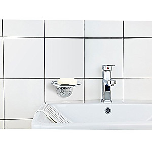 BOPai Elegant Suction Soap Dish for Shower, Powerful Vacuum Suction Cup Soap Holder, Bathroom Kitchen…