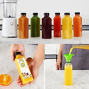 The Buyer Choice 162pcs 16oz Plastic juice containers with lids Bulk Reusable juice Bottles for juicing with Black Tamper Evident Lids, Disposable Empty Clear Bulk Beverage Containers for smoothies