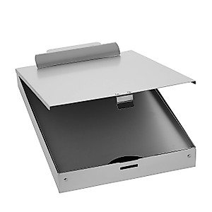 Amazon Basics Metal Clipboard with 2 Compartments and Interior 250 Sheet Paper Storage, 14.09 x 9.21 x 2.6 Inches