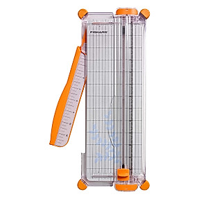 Fiskars SureCut Portable Paper Trimmer, 12 Inch Cut , Orange - 154450-1009