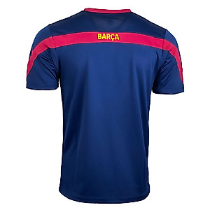Icon Sports Youth Barcelona Training Jersey, Licensed Barcelona Soccer Shirt for Boys (XXX-Small (Youth Medium 7-9 Years)) Blue