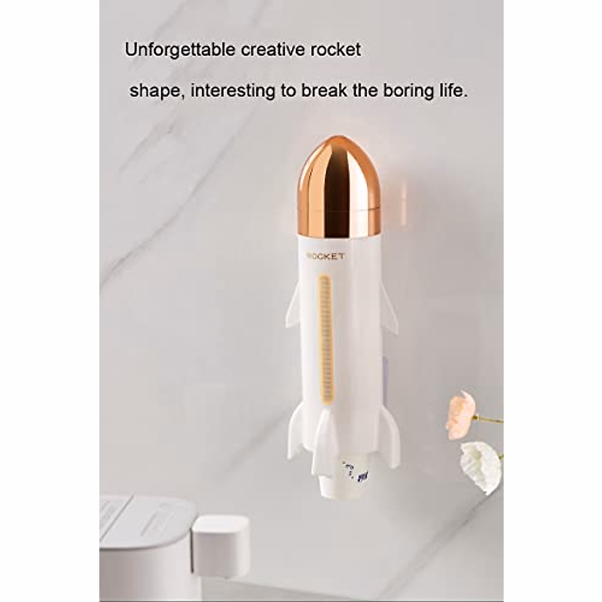 Jaugufiy Rocket Shape Disposable Paper Cup Dispenser Wall Mounted Cup Storage Disposable Cup Holder with Tea Bag Storage Box for Home Office (Green)