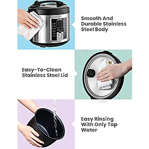 COMFEE' Rice Cooker, Slow Cooker, Steamer, Stewpot, Saute All in One (12 Digital Cooking Programs) Multi Cooker (5.2Qt ) Large Capacity, 24 Hours Preset & Instant Keep Warm
