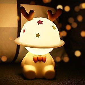 L LOHAS Nursery Night Lights for Kids, Cute Nursery Lamps with 7 Colors Adjustable Touch Control, USB Rechargeable, Kawaii Decor Stuff for Teens, Children