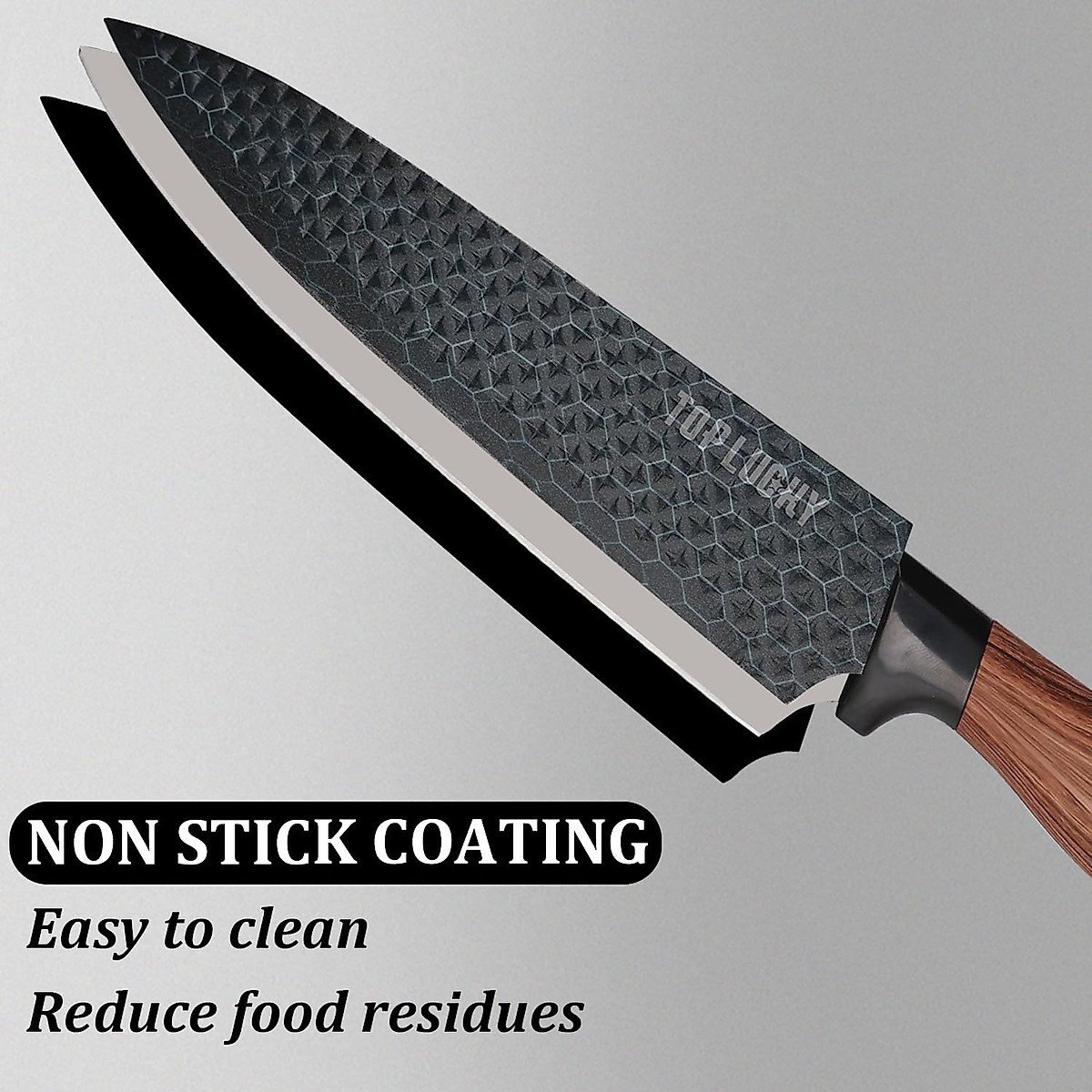 Knife Set, KoudHug 6 Pieces Kitchen Knife Set with Universal Knife Block, Super Sharp Chef Knifes for Home and Kitchen, Best Cooking Knife Set, Anti-Rust Stainless Steel Professional Knife Set (Black)