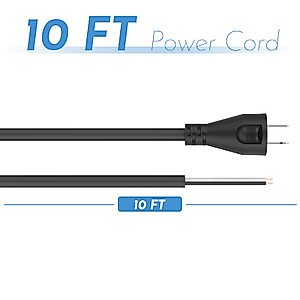 ANTOBLE 33007898 2 Wire 16 Gauge Power Cord Replacement Cord for DEWALT DW704 DW705 DW708 DW718 DW849 DW360 DW384 DWP849X (10 ft)