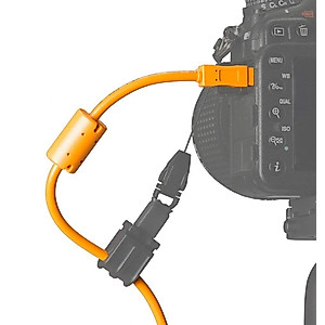 Tether Tools TetherPro USB 2.0 to Mini-B 8-Pin Cable | for Fast Transfer Between Camera and Computer | High Visibility Orange | 15 Feet (4.6 m)