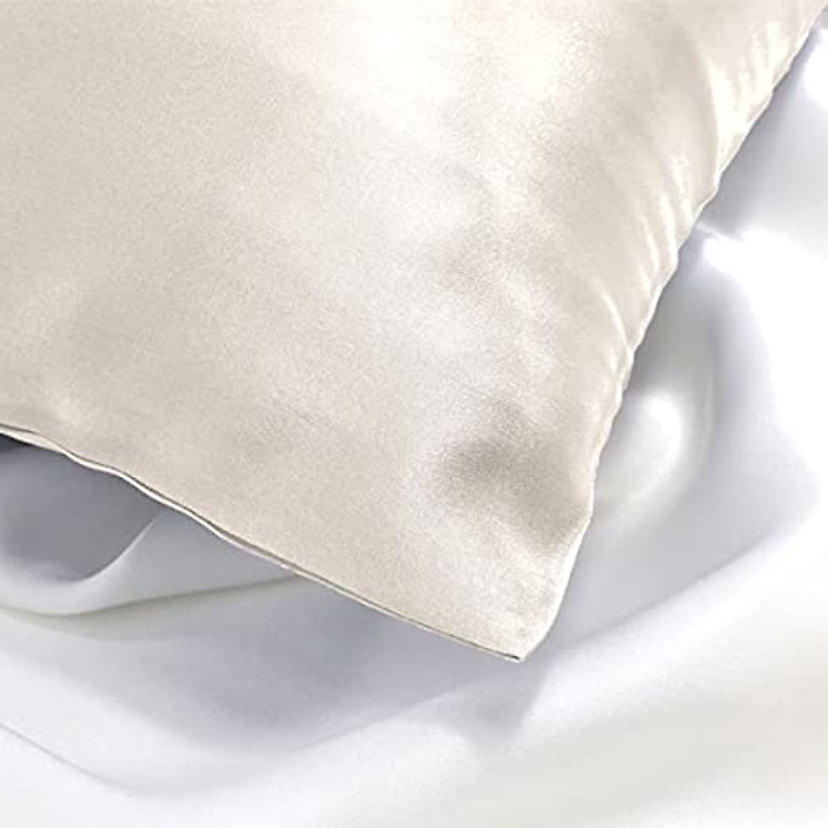 Spasilk Pure Silk Pillowcase, Charmeuse Silk Pillowcase, Hypoallergenic Pillowcase, King Sized, Ivory