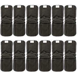 ALVABABY Reusable 5 Layers 12 Pack Inserts with Gussets for Baby Cloth Diaper and Cloth Diapers Covers 12FLN