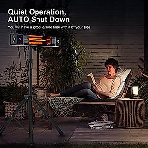 Mountman Patio Heater, Electric Heater for Outdoor/Indoor Use, 1500W Infrared Radiant Heater with Remote, 3 Modes, 24H Timer, IP45, Wall Mounted/Tripod for Garage, Backyard Porch, Basement, Balcony