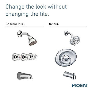 Moen T2139EPBN Eva Collection Posi-Temp Eco-Performance Tub and Shower Trim Kit Valve Required, Brushed Nickel