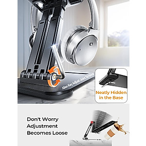 LISEN Tablet Stand for iPad Stand Holder Desk, Foldable iPad Pro Holder Portable Monitor Stand Travel Accessories, Office Desk Accessories for Kitchen 2024 iPad Mini 7 Kindle iPhone 4-15.9" Black