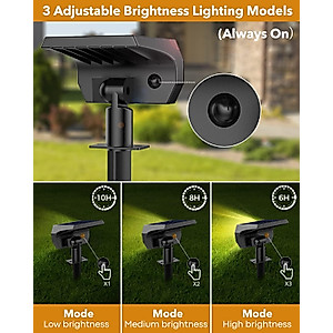 Kaxiida Solar Lights Outdoor Waterproof, IP68 Adjustable SpotLights Wall Lights in One, 56LEDs Solar SpotLights, for Garden Pool Courtyard Driveway-Warm White