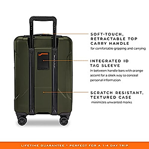 Briggs & Riley Torq Hardside Carry On Luggage with Spinner Wheels 22 inch. USB Charging Port, TSA-Friendly Locks, Easy Access Hinged Front Pocket, Green