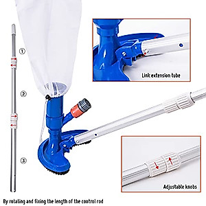 YSMJ Pool Cleaning Kit Pool Vacuum Jet Cleaner Poor Brush Chlorine Dispenser Pool Skimmer Net with 3 - Section Pole Pool Maintenance Set for Above Ground Pools Spas Hot Tub Fountains