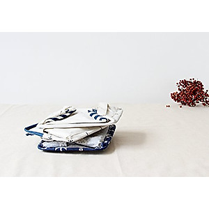 Orino Waterproof Nursery Nautical Fabric Small Storage Baskets Beach Anchor Theme Collapsible Portable Storage Bins with Handle for Cloth, Toys, Books, Sundries, Set of 3