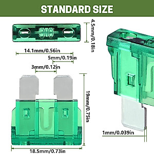 LOCOPOW 100Pcs Standard Blade Fuses Kit,Car Fuses Assortment Kit,RV Fuses, 5A/ 7.5A/ 10A/ 15A/ 20A/ 25A/ 30A/ 35A/ 40A/ 50A - Box Assortment-for Car/RV/Truck/Motorcycle/Boat/ATV/Camper
