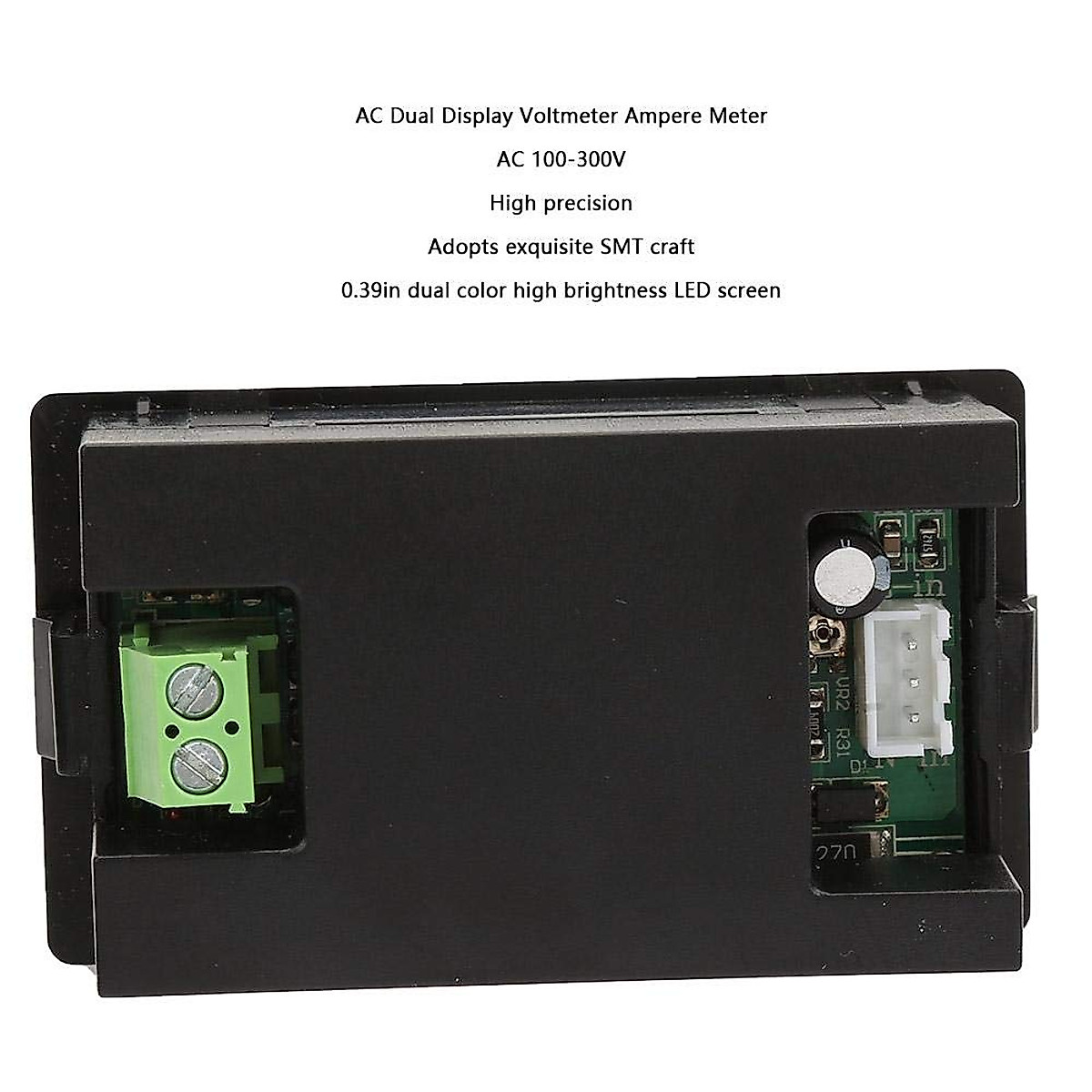 AC 100~300V LED Digital Voltage Current Multimeter, Dual Display Volt Amp Meter Gauge Panel 0-10A(Red-Red)