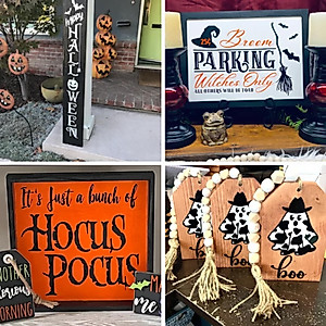 Halloween Stencils for Painting on Wood Door Sign Reusable Large Holiday Stencil for Crafts Canvas Wall Shirts Cookie Drawing Paint Decorating (Halloween Sign)