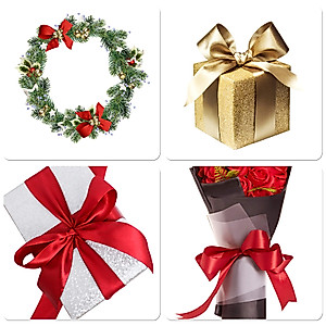 3 Rolls Wide Christmas Satin Ribbon Double Face Polyester Satin Ribbon Solid Satin Ribbon for Christmas Wedding Mother's Day Gift Wrapping Crafts Hair Bows, Party Favors … (2inch, Red, Green,Gold)