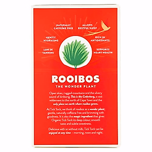 TICK TOCK TEAS Organic Rooibos Tea Bags, Organic Original Rooibos Tea, 40 Count