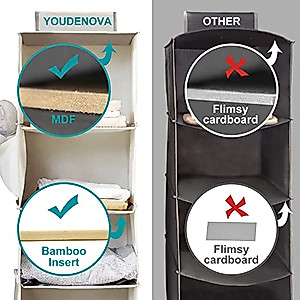 YOUDENOVA 4-Shelf Hanging Closet Organizer & Two 3-Shelf Separable Closet Hanging Shelves