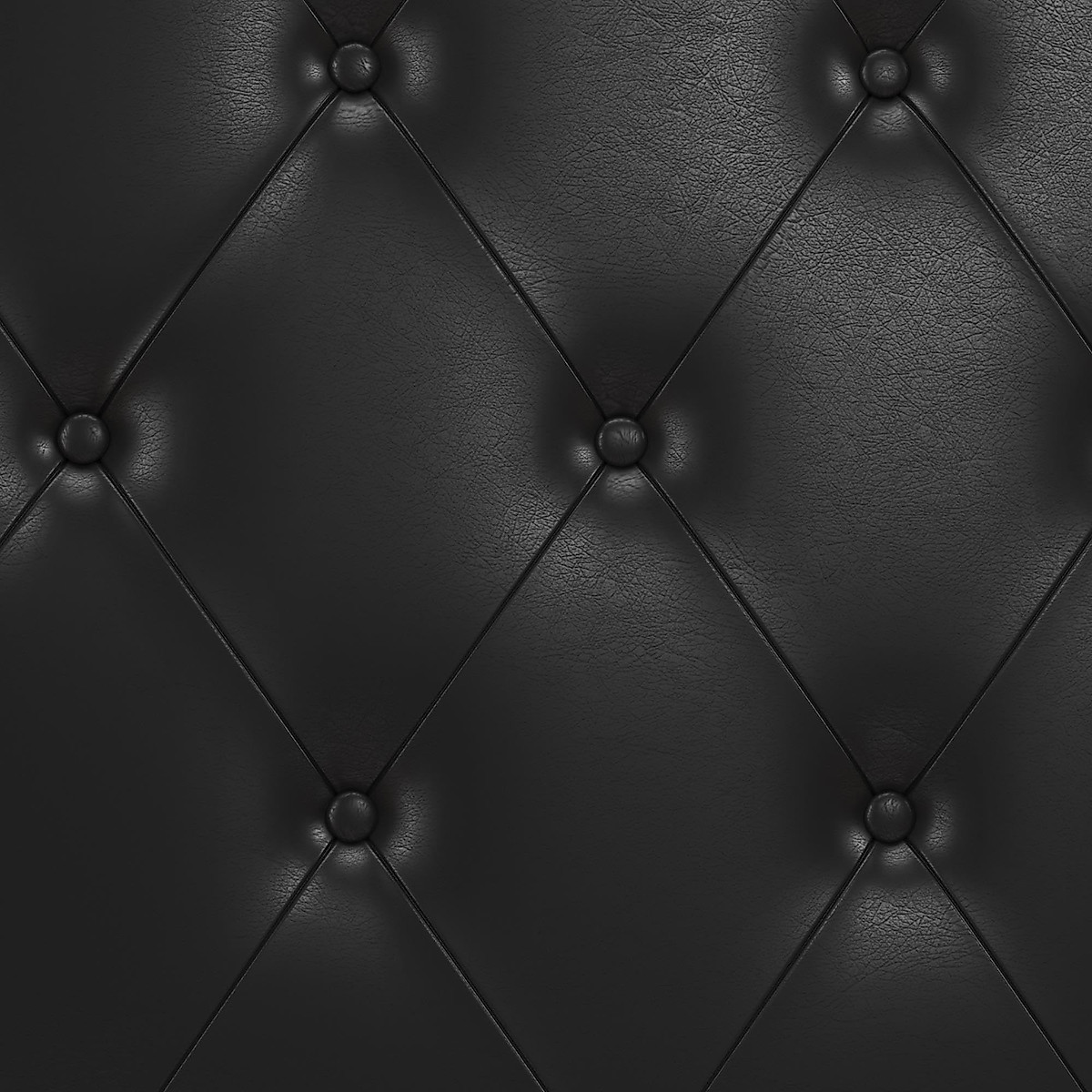 DHP Dakota Upholstered Platform Bed with Diamond Button Tufted Headboard and Footboard, No Box Spring Needed, Queen, Black Faux Leather