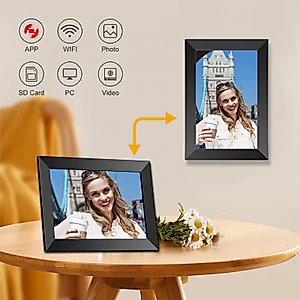 Frameo Digital Frame WiFi,MARVUE Digital Photo Frame 10.1 inch 1280x800 IPS Touch Screen HD Display, 16GB Storage Auto-Rotate,Easy to Share Photo/Video