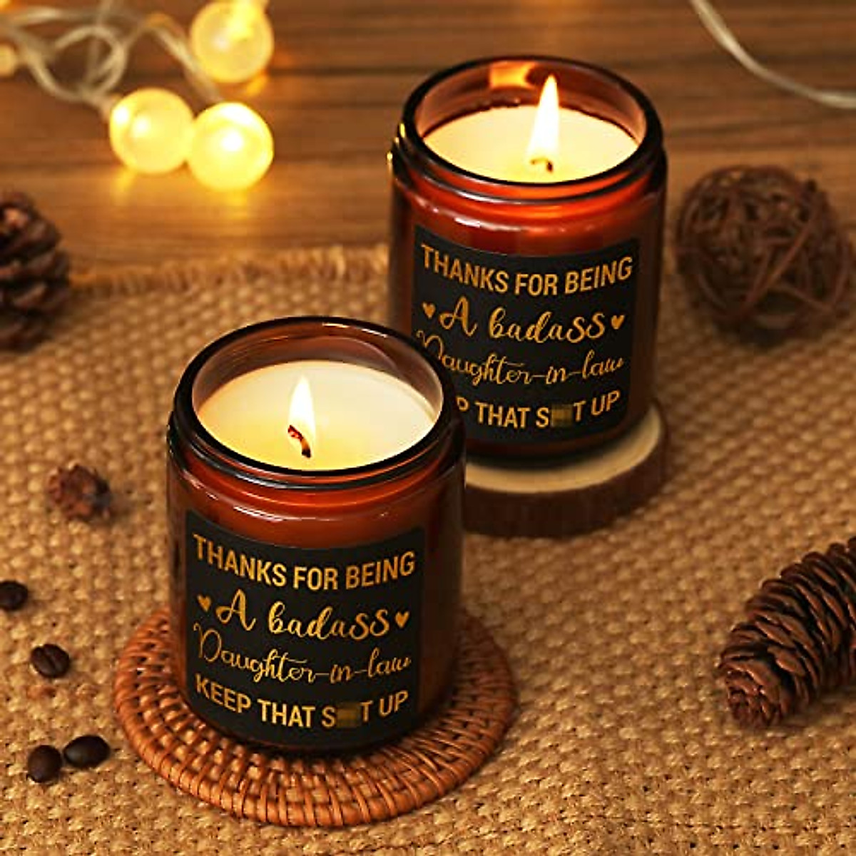 Lavender Scented Candle - Daughter in Law Gift, Birthday Gift for Daughter in Law, Wedding, Anniversary, Engagement, Christmas, Mothers Day, Thanksgiving, Graduation Gifts for Daughter in Law