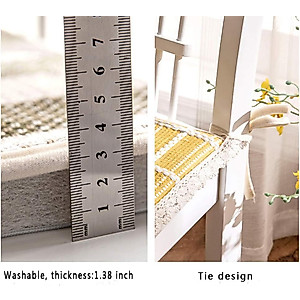 Set of 4 Chair Pads and Seat Cushions with Ties Non Slip Comfortable and Soft for Indoor, Dining Living Room, Kitchen, Office Chair, Den, Travel, Washable (Light Gray Stripes, Set of 4)