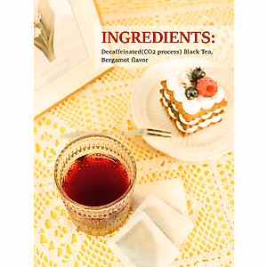 TeeLux Decaf Earl Grey Tea Bags, Decaffeinated Black Tea Blended with Natural Bergamot, Smooth & Full-Bodied, Enjoy Hot or Iced, 100 Count