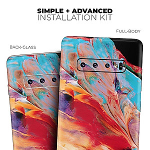 DesignSkinz Liquid Abstract Paint V50 Protective Vinyl Decal Wrap Skin Cover Compatible with The Samsung Galaxy S20 (Screen Trim & Back Glass Skin)