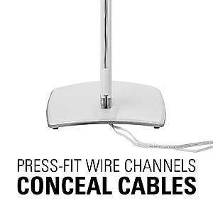 Sanus Adjustable Height Wireless Speaker Stands Designed for SONOS ONE, ONE SL, Play:1, and Play:3 - Tool-Free Height Adjust Up to 16" with Built in Cable Management - Single White…