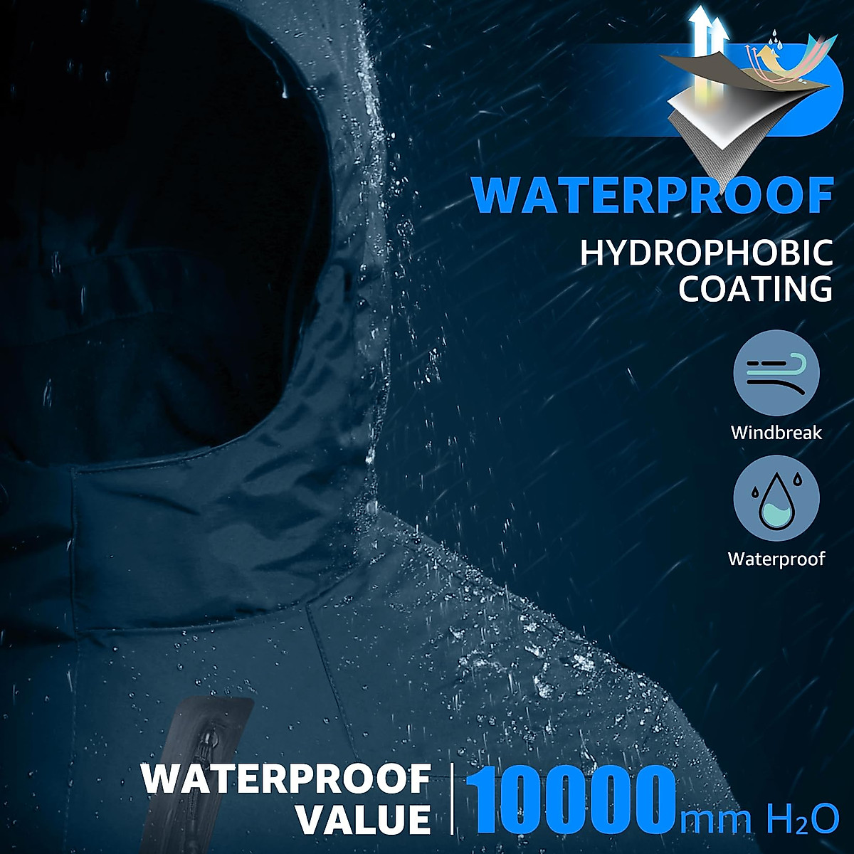 CAMELSPORTS Women's Waterproof Snow Ski Jakcet Fleece Warm Winter Coat Hooded Windproof Insulated Snowboarding Jacket